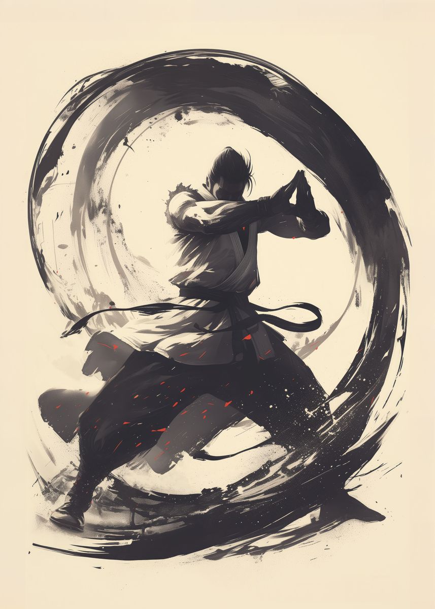'Vintage Martial Arts Enso' Poster, picture, metal print, paint by ...