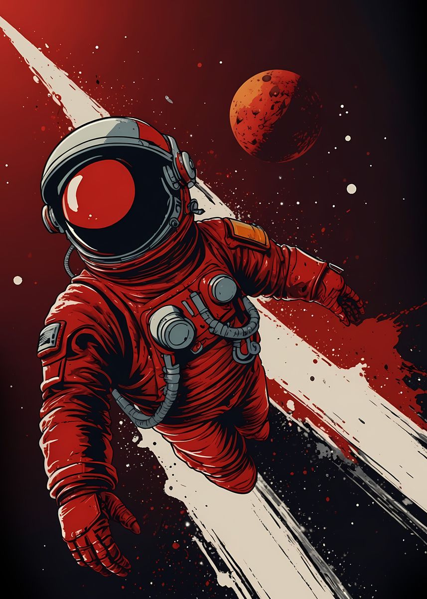 'Crimson Guardians Space' Poster, picture, metal print, paint by ...