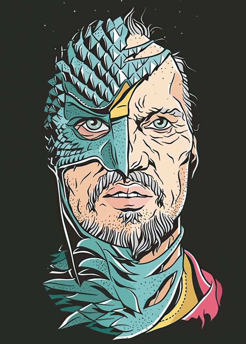 'face bird man minimalist' Poster, picture, metal print, paint by lastd ...