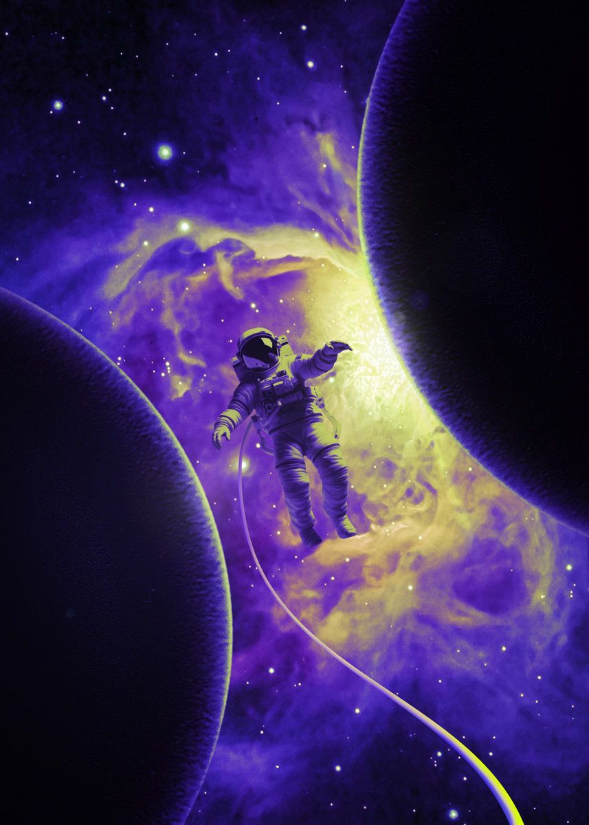 'Astronaut Fall into Space' Poster, picture, metal print, paint by Snd ...