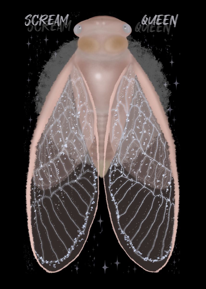 'SCREAM QUEEN pink cicada' Poster, picture, metal print, paint by May ...