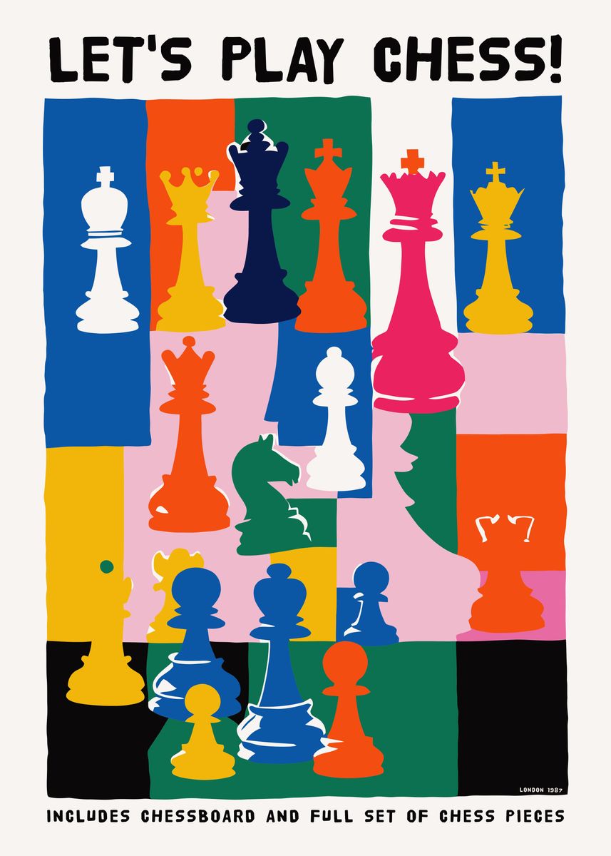 'Chess Colorful Poster' Poster, picture, metal print, paint by ...