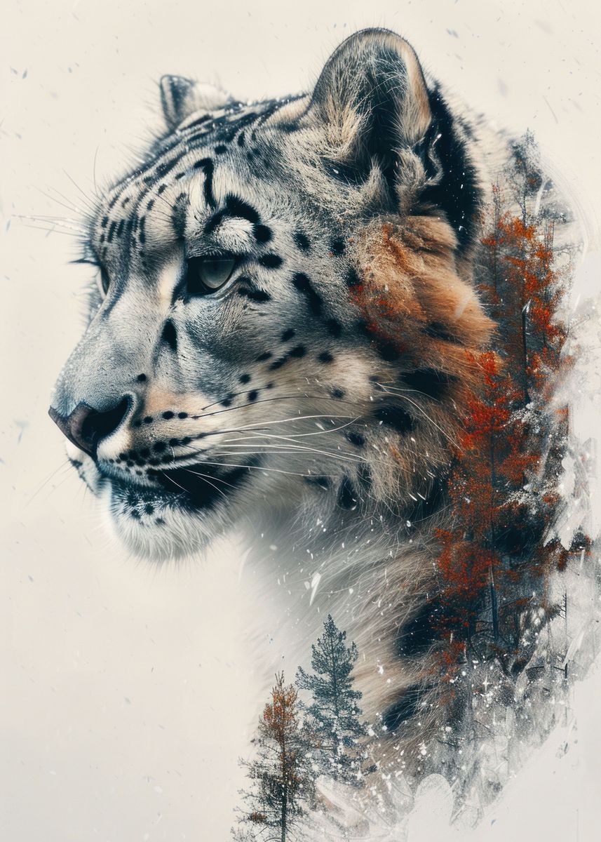 'Snow Leopard portrait' Poster, picture, metal print, paint by Byrdyak ...