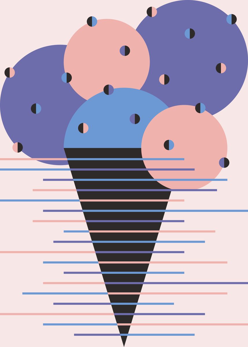 'Abstract ice cream' Poster, picture, metal print, paint by KurArt ...