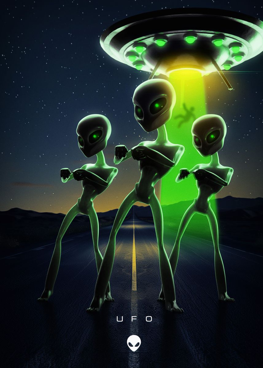 'Dark Ufo' Poster, picture, metal print, paint by Fidy Art | Displate