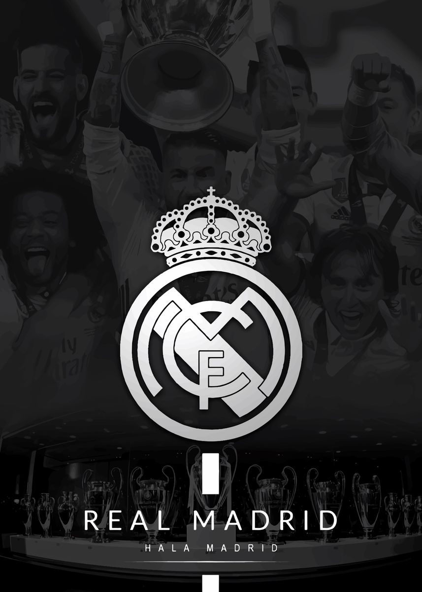 'Real Madrid Logo Champion' Poster, picture, metal print, paint by Zeds ...