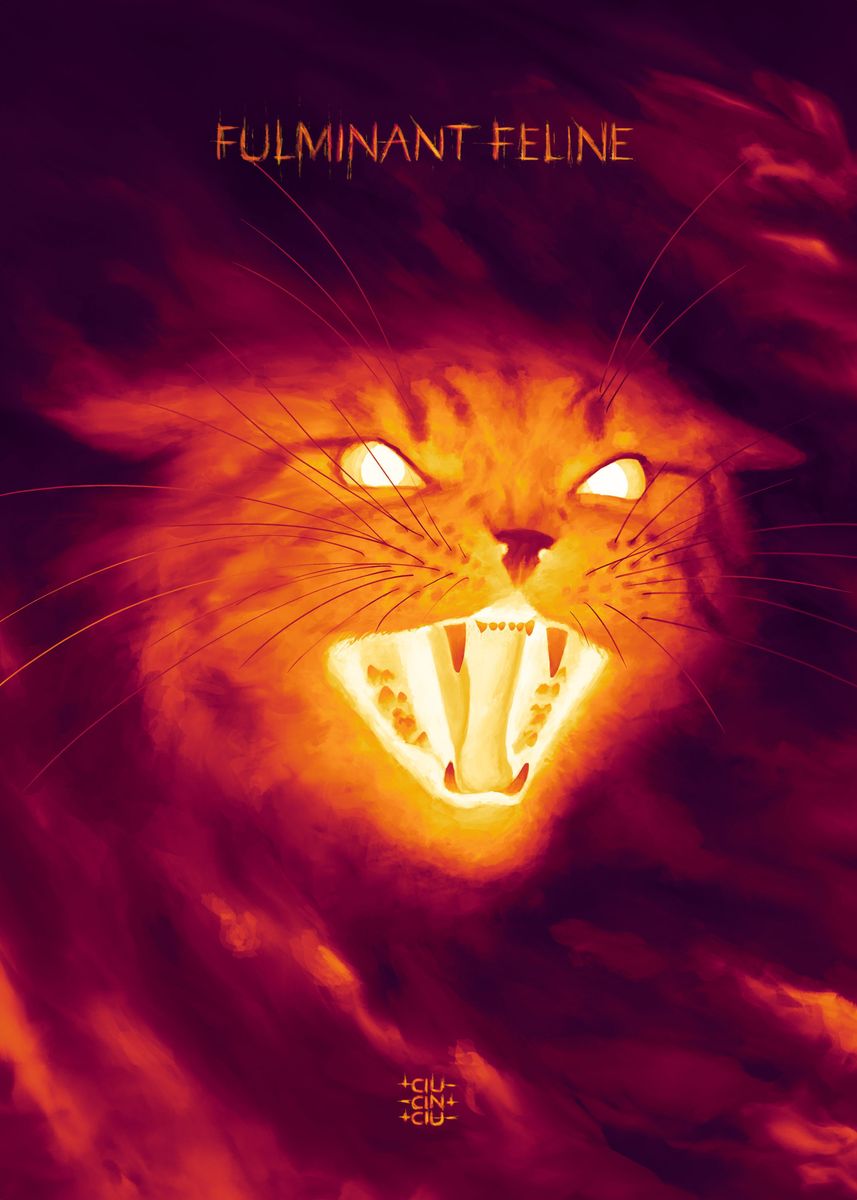 'Fulminant Feline' Poster, picture, metal print, paint by Ciucinciu ...