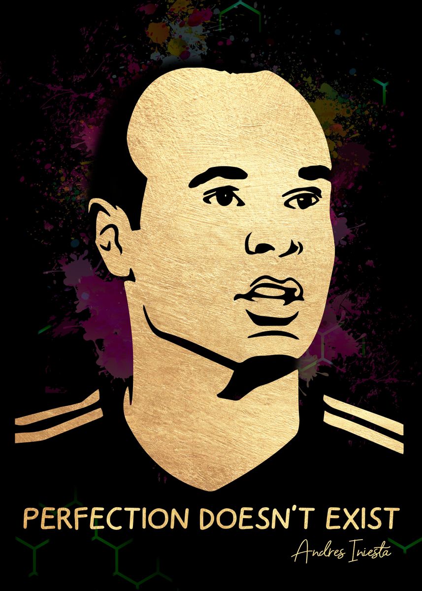 'Andres Iniesta Perfection ' Poster, picture, metal print, paint by ...