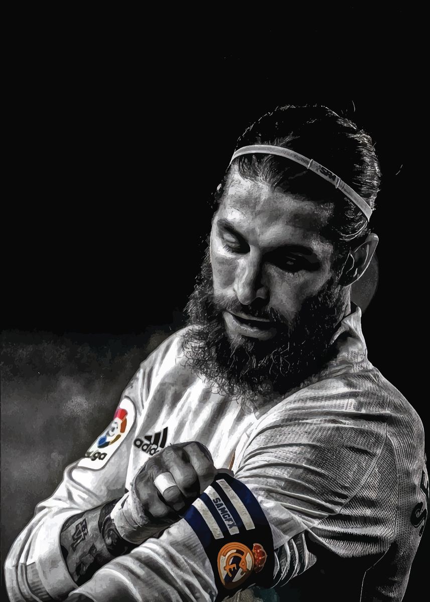 'EL CAPITANO SERGIO RAMOS' Poster, picture, metal print, paint by Kilua ...