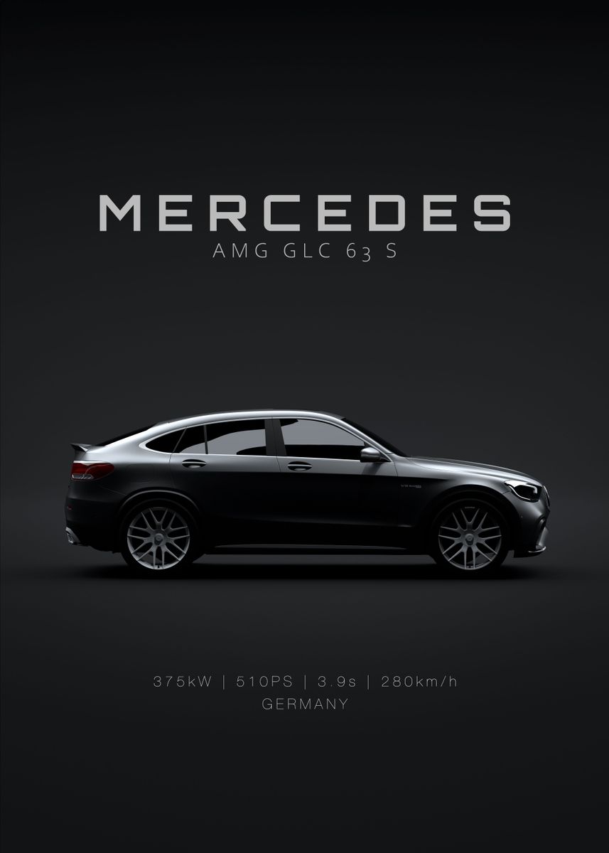 'Mercedes GLC63 S AMG Coup ' Poster, picture, metal print, paint by 21 ...