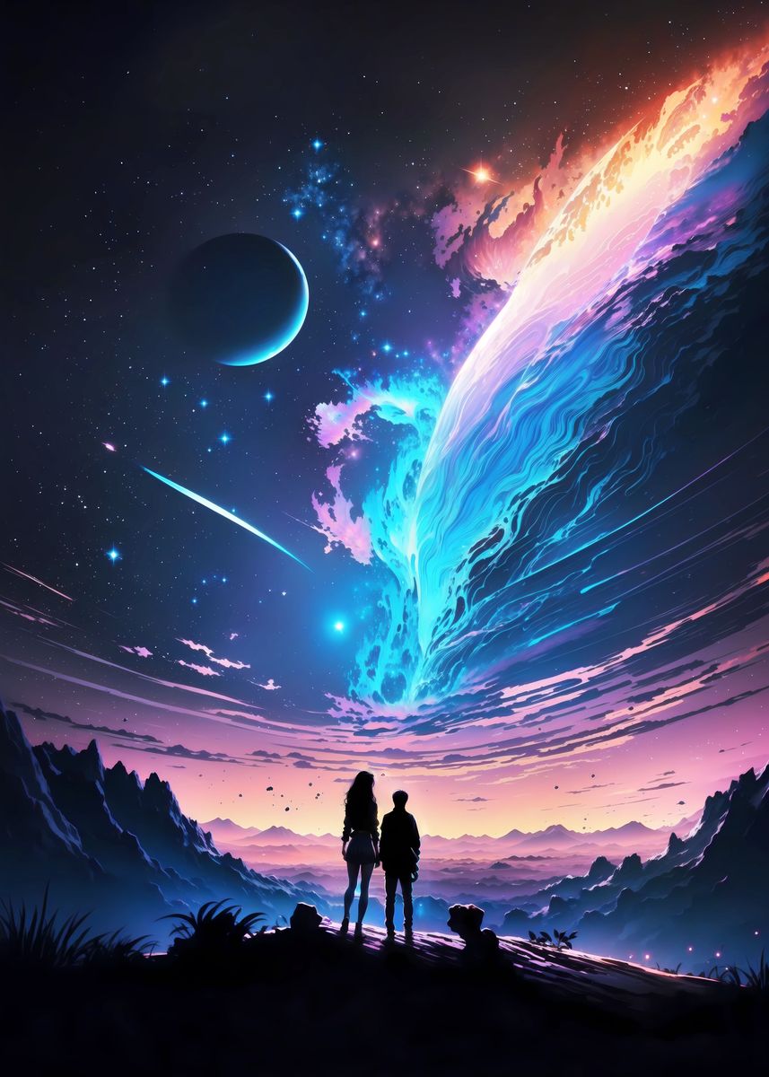 'Couple Galactic Horizons' Poster, picture, metal print, paint by Luong ...