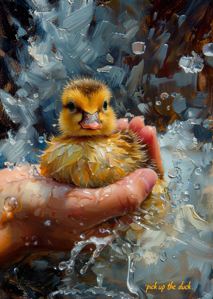 'Pick up the Duck meme' Poster, picture, metal print, paint by ...