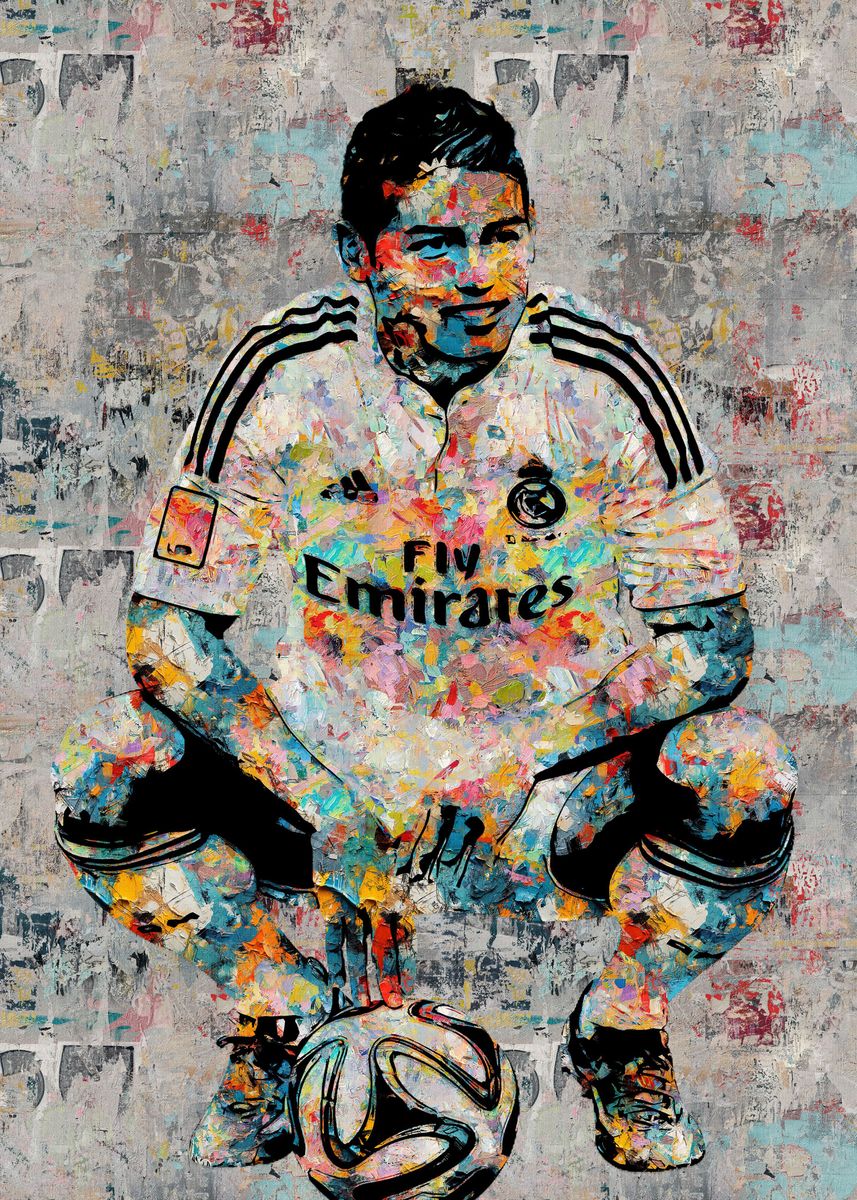 'James Rodriguez Abstract' Poster, picture, metal print, paint by ...