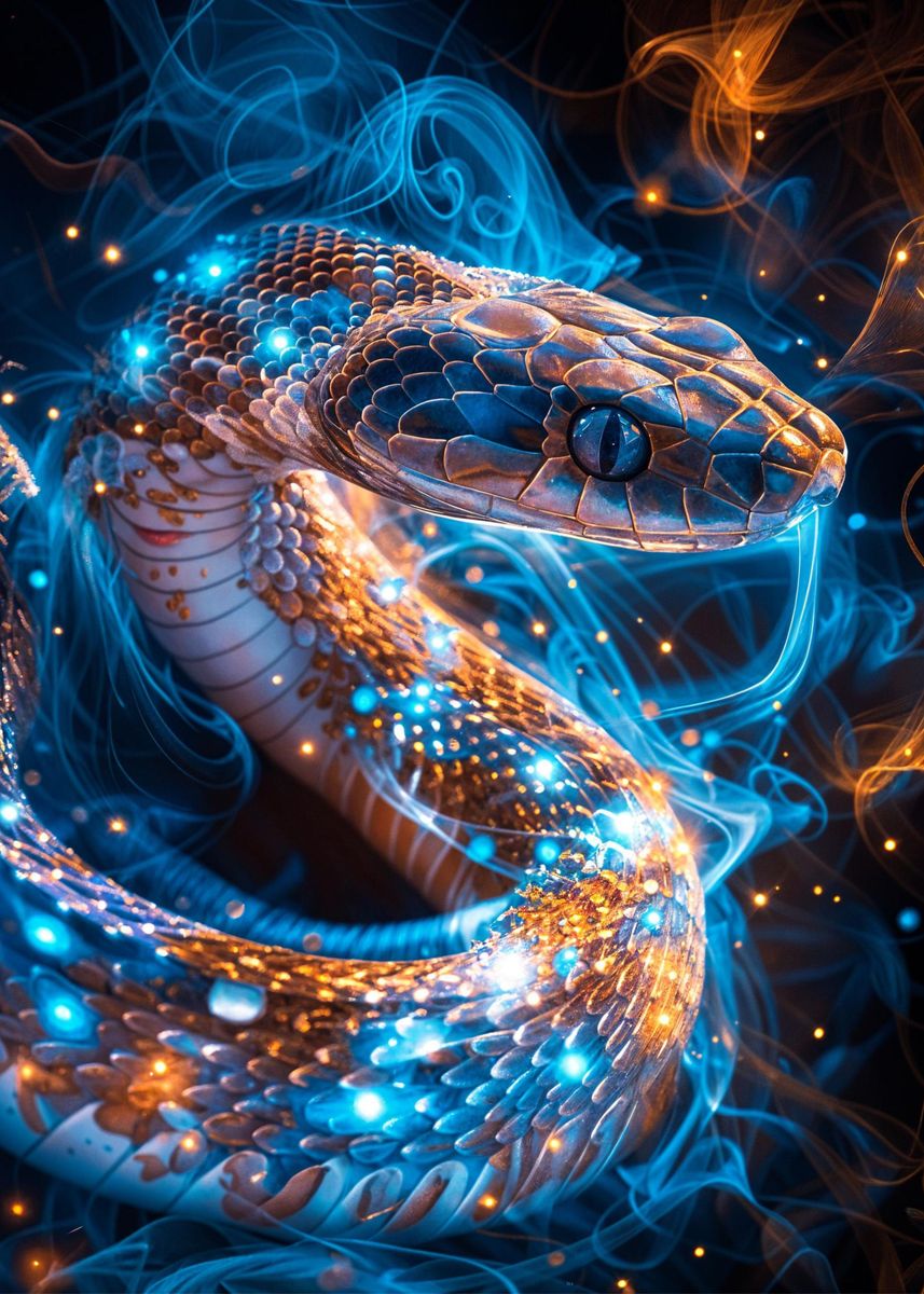 'Cosmic Celestial Snake' Poster, picture, metal print, paint by ...