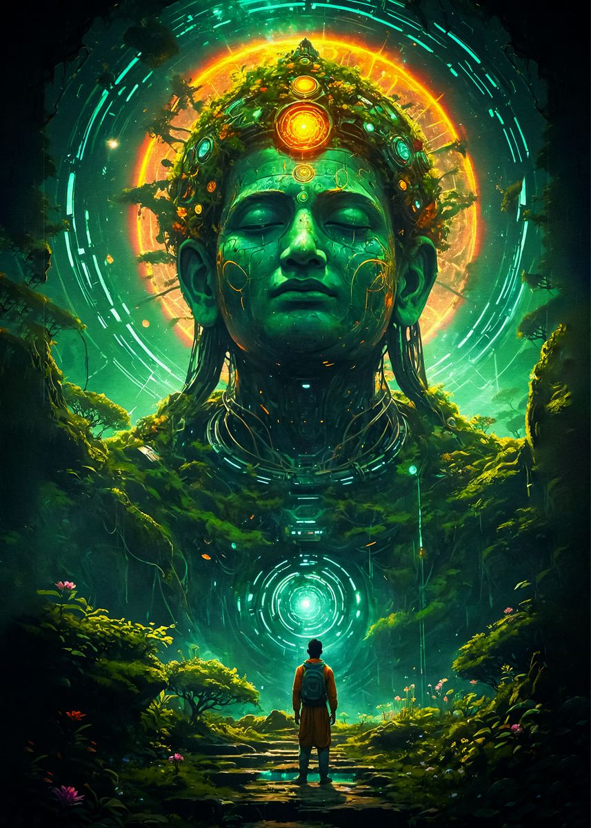 'Green Fantasy Land' Poster, picture, metal print, paint by Nadhira Art ...