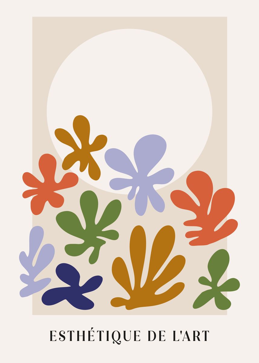 'Sunset Neutral Cut Outs' Poster, picture, metal print, paint by ...