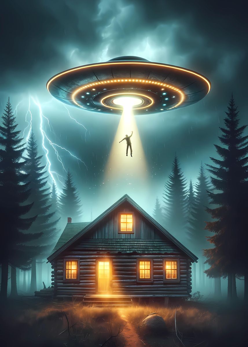 'Alien Abduction' Poster, picture, metal print, paint by Dystopian ...