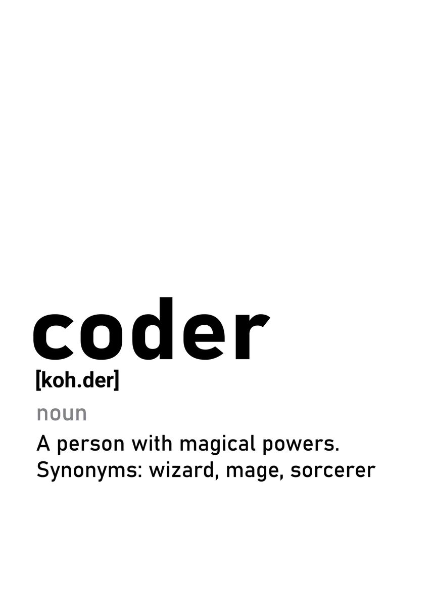 'Coder definition' Poster, picture, metal print, paint by WallArt ...
