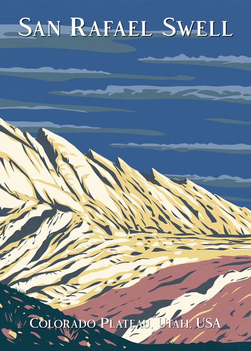 'San Rafael Swell' Poster, picture, metal print, paint by Jordan Holmes ...