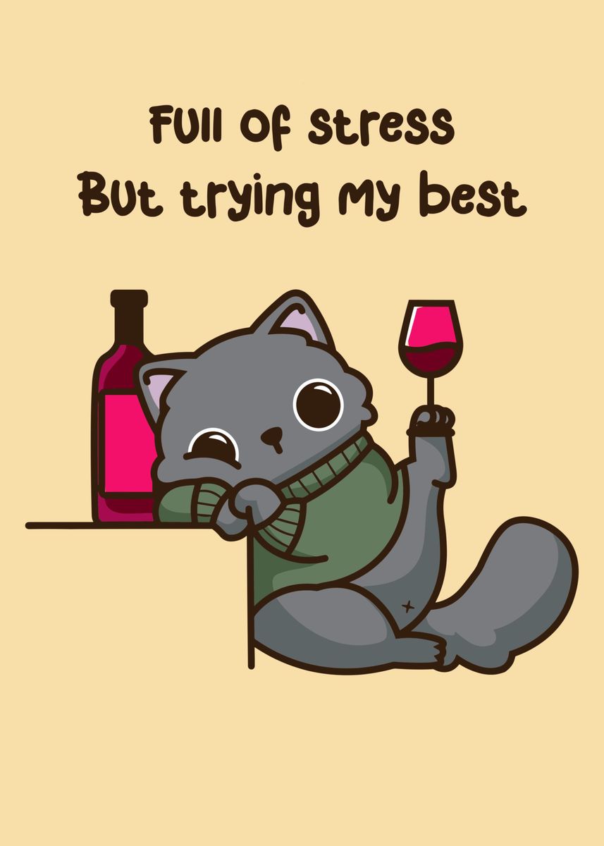 'Cute cats Motivation ' Poster, picture, metal print, paint by JW ...