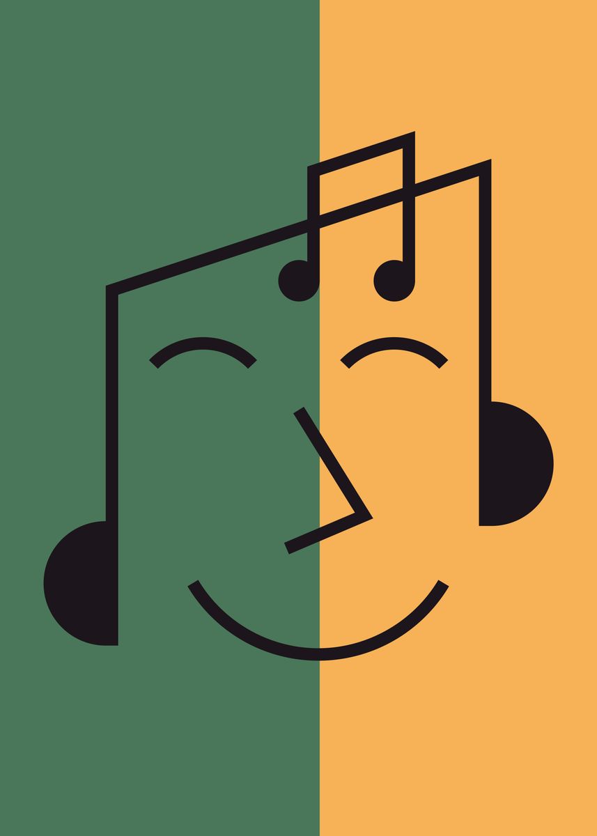 'Musical note portrait' Poster, picture, metal print, paint by KurArt ...