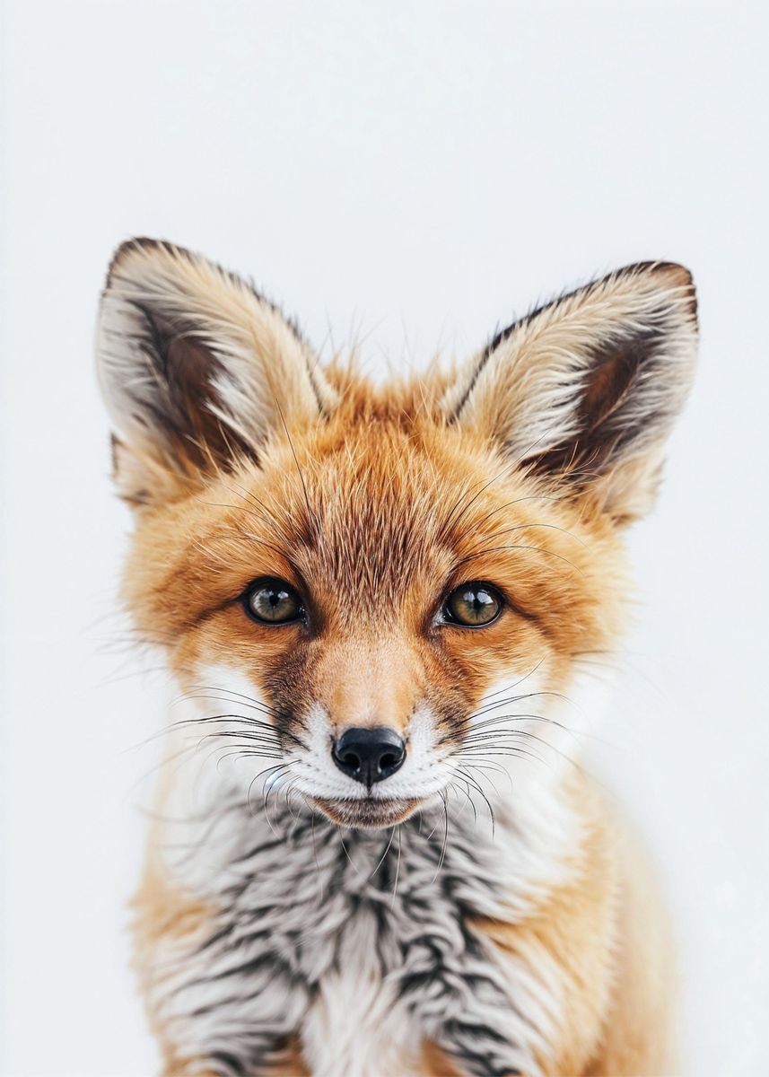 'Cute Baby Fox' Poster, picture, metal print, paint by SuperNova | Displate
