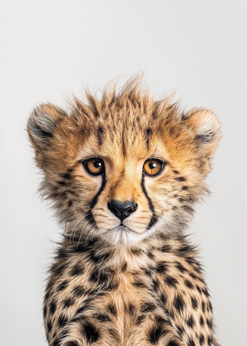 'Cute Baby Cheetah' Poster, picture, metal print, paint by SuperNova ...