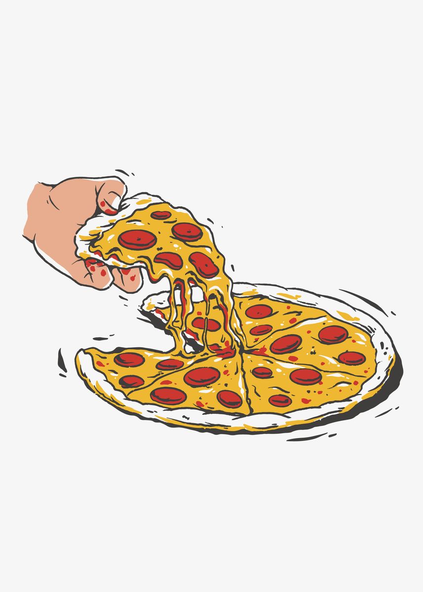 'Pizza Lover Design' Poster, picture, metal print, paint by Artbe ...