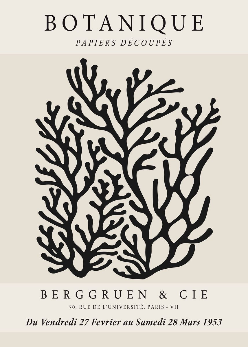 'Neutral Botanical Design' Poster, picture, metal print, paint by ...