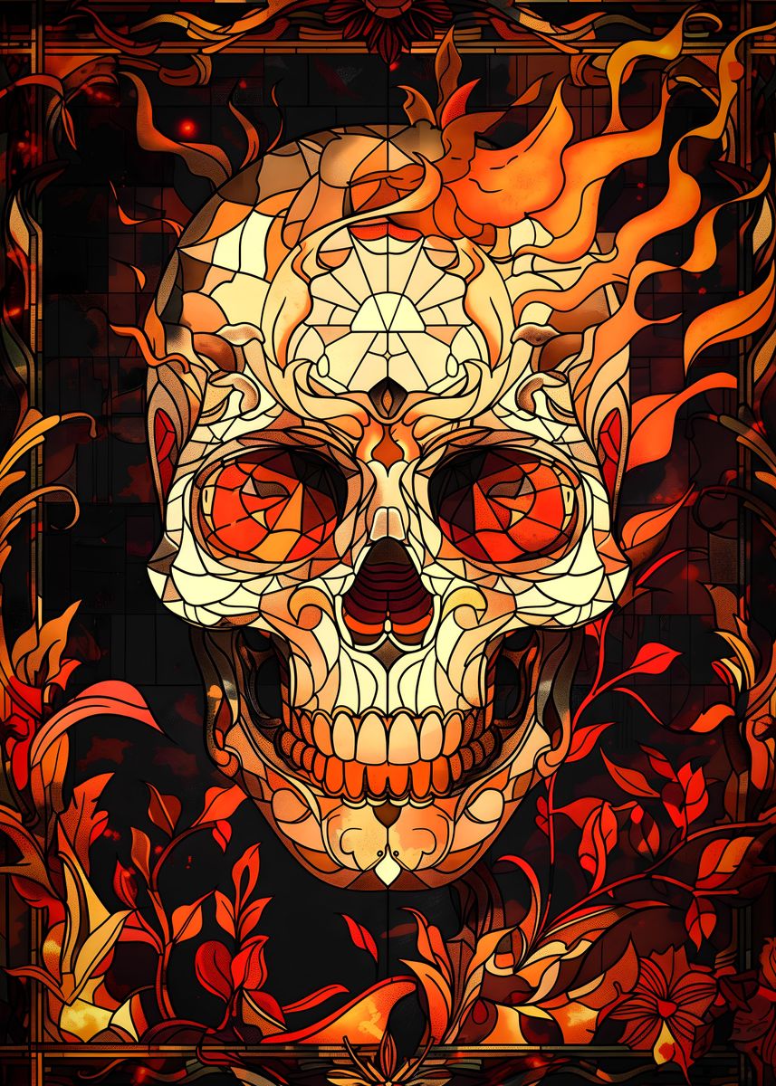 'Skull Head' Poster, picture, metal print, paint by the Moooh | Displate