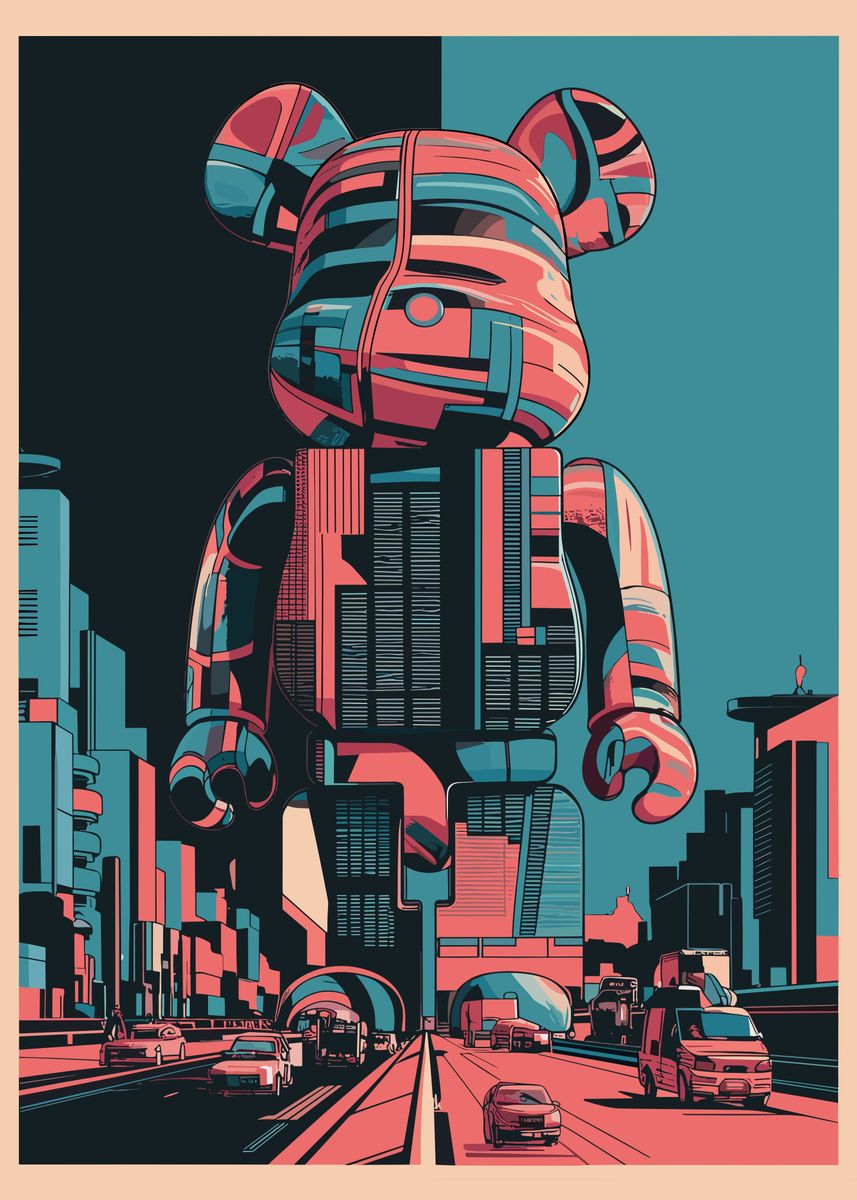 'Bearbrick city' Poster, picture, metal print, paint by Boon Edgar ...