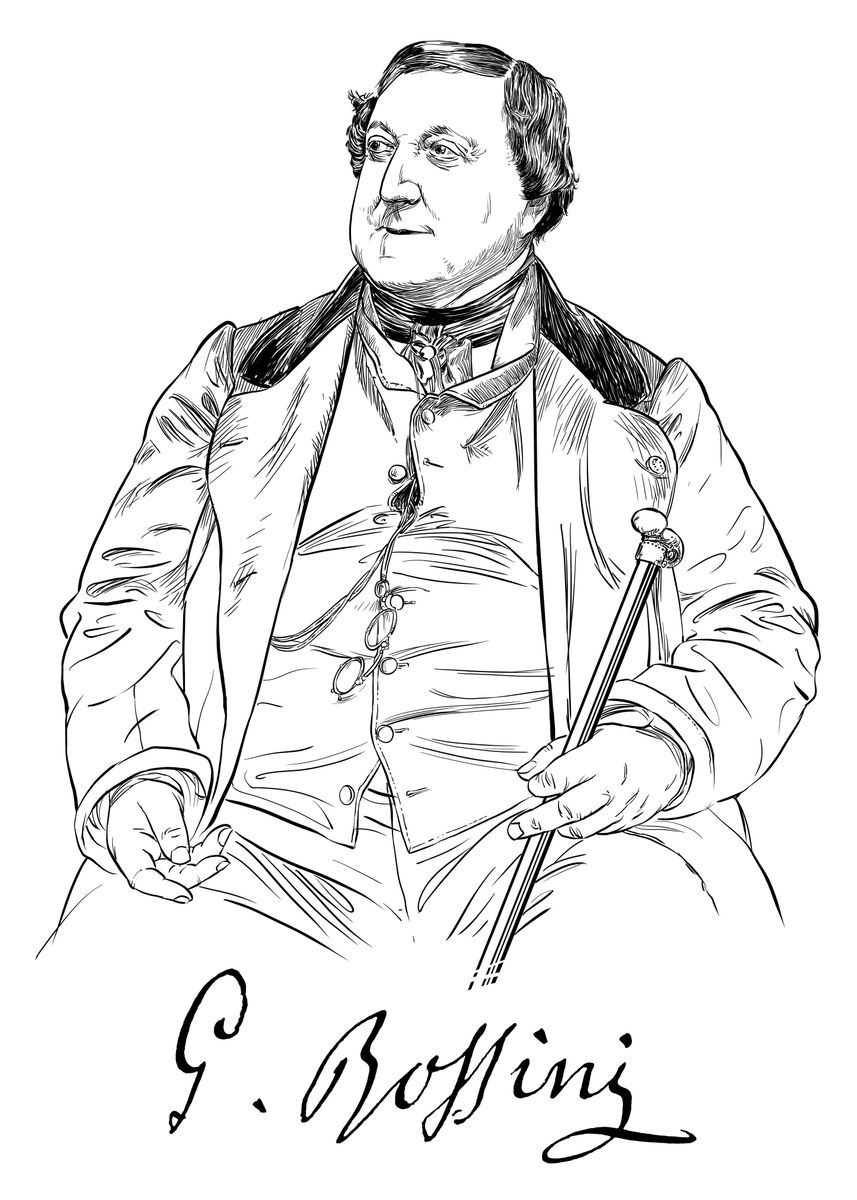 'Rossini Italian composer' Poster, picture, metal print, paint by ...