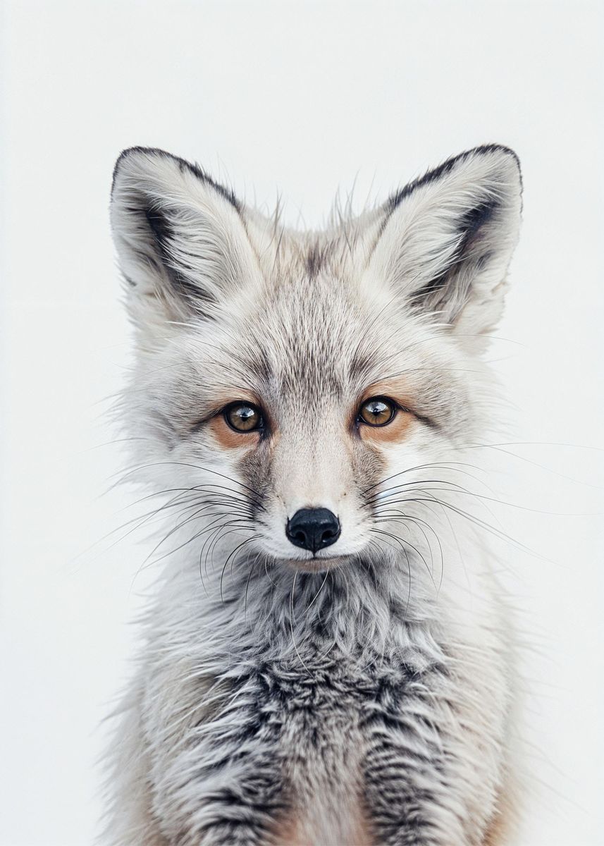 'Cute Baby White Fox' Poster, picture, metal print, paint by SuperNova ...