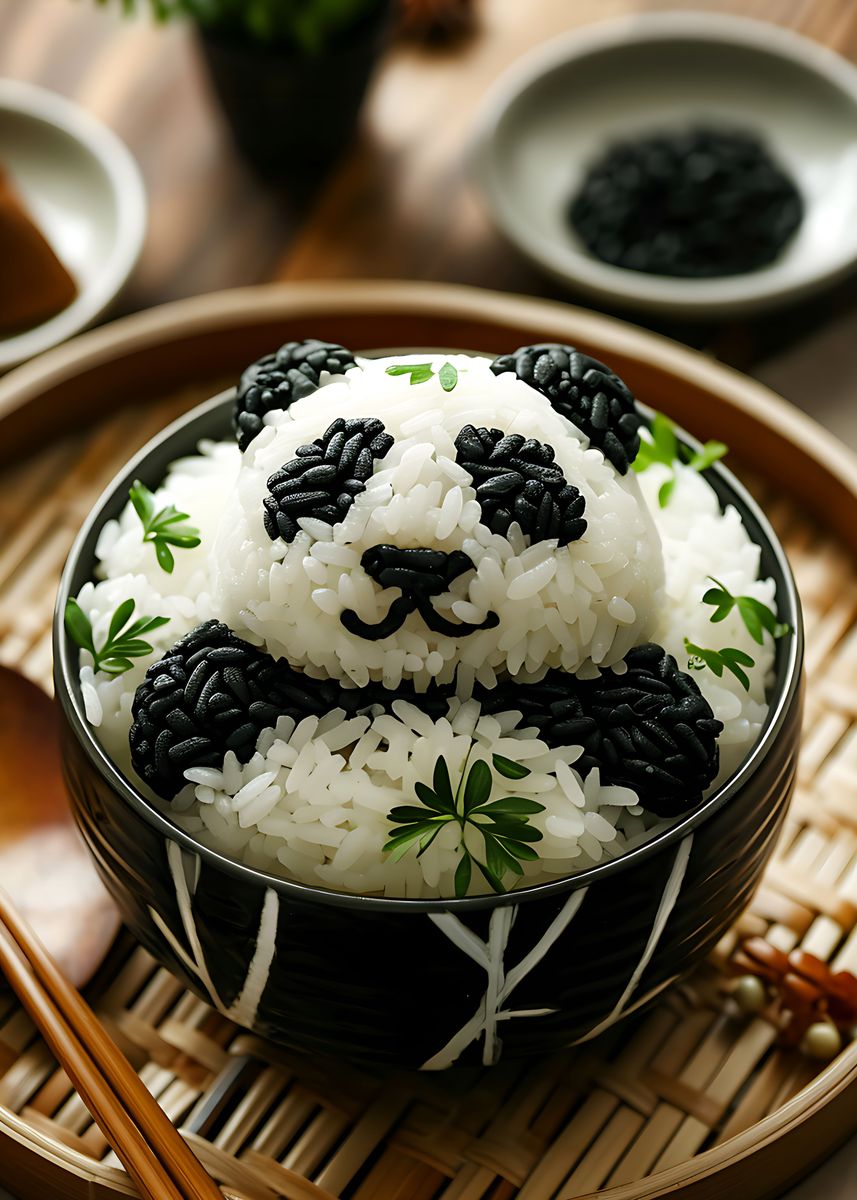 'Japanese Panda Rice' Poster, picture, metal print, paint by ...