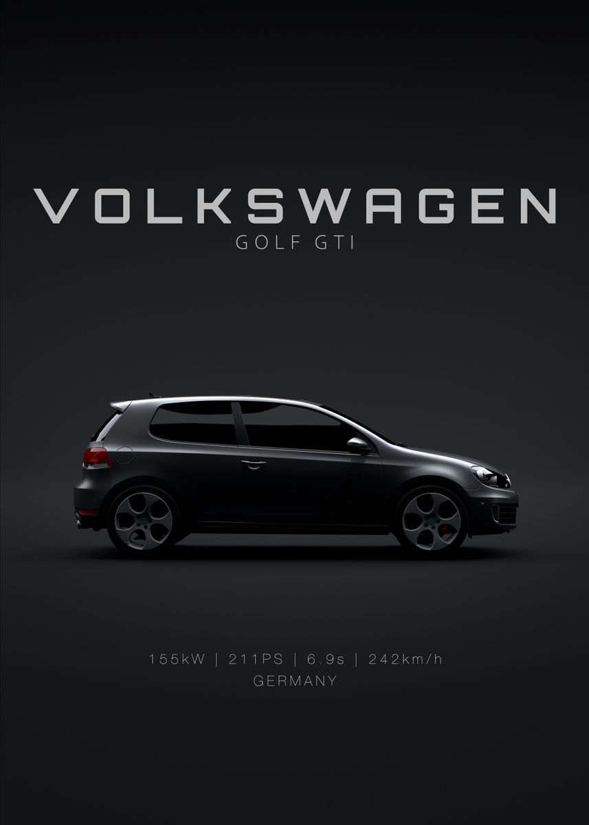 '2010 Volkswagen Golf GTI' Poster, picture, metal print, paint by 21 ...