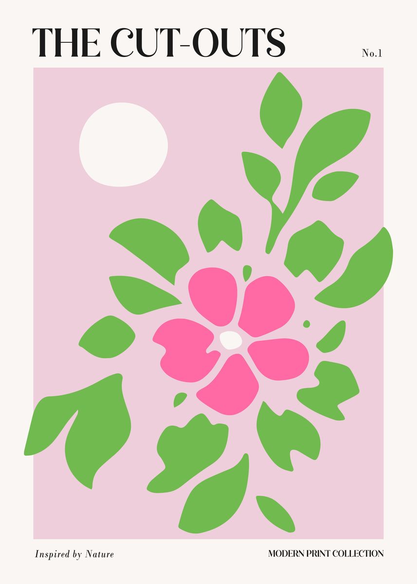 'Modern Pink Floral Art' Poster, picture, metal print, paint by ...