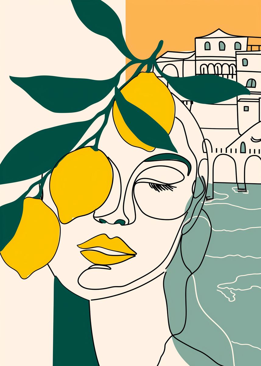 'Positano XII' Poster, picture, metal print, paint by Nicholas VK ...
