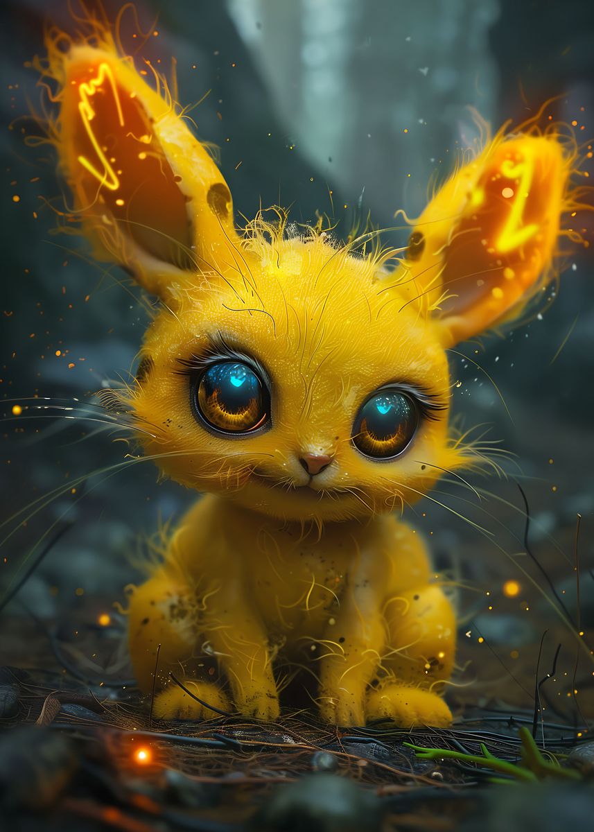 'Unfluffy Noise Monster' Poster, picture, metal print, paint by Adam ...