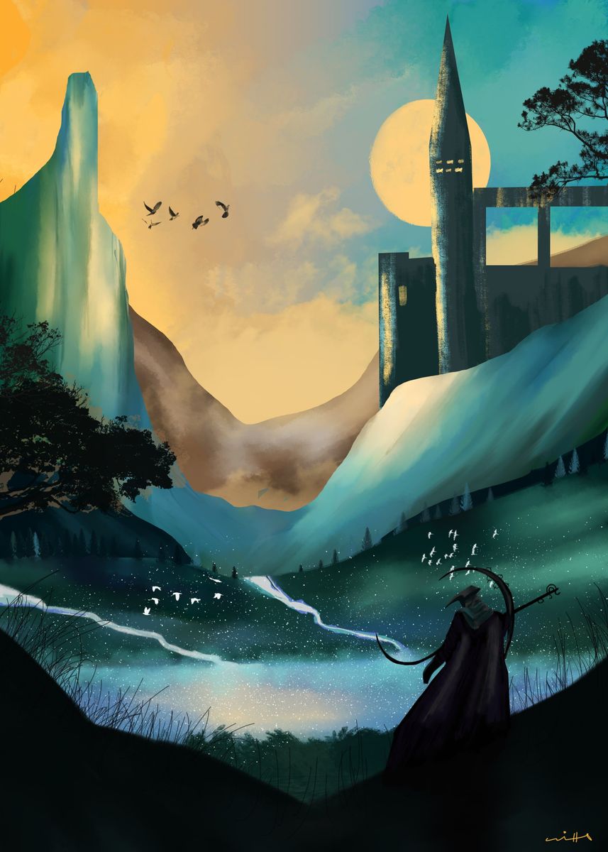 'Dont Fear The Reaper' Poster, picture, metal print, paint by Hind Boucherit | Displate