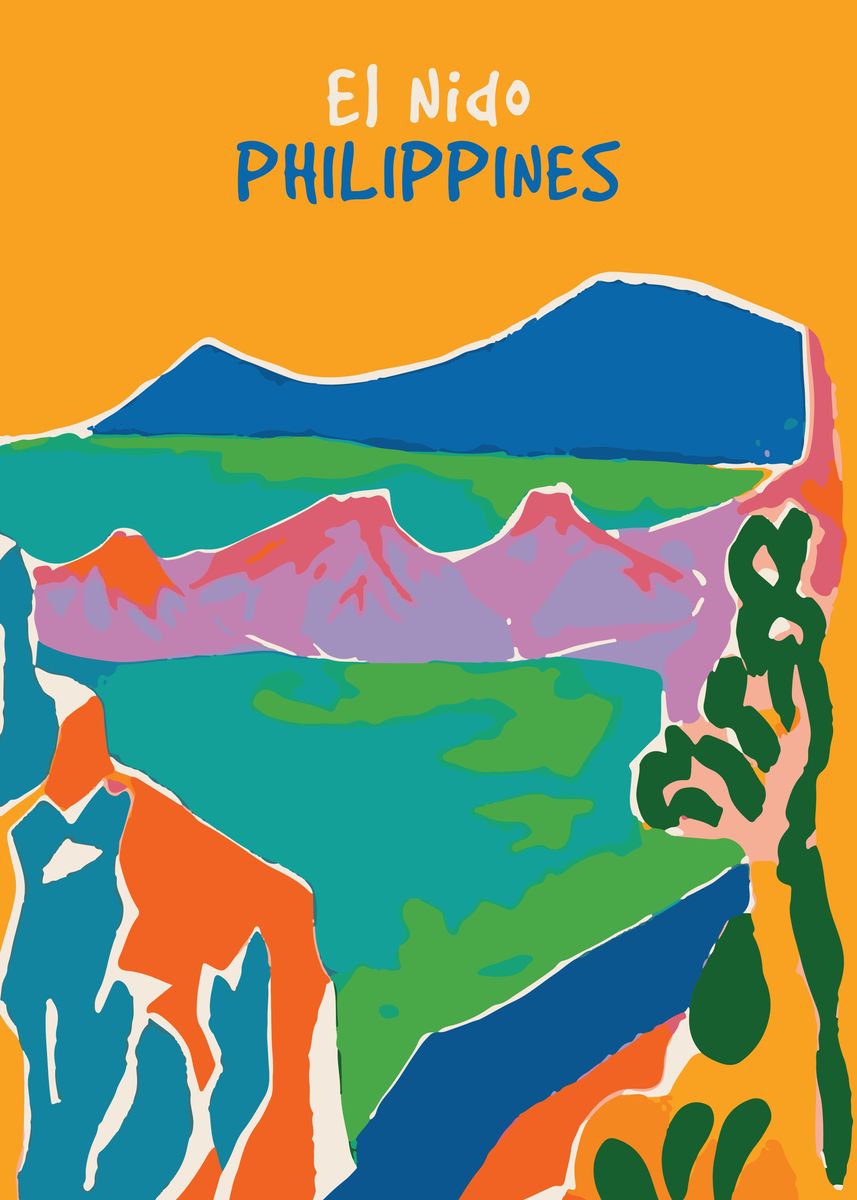 'El Nido Philippines' Poster, picture, metal print, paint by ...