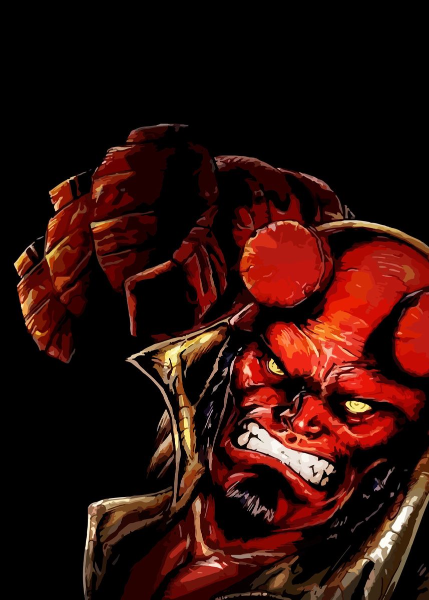 'hellboy punch' Poster, picture, metal print, paint by Ebiet Cavalera ...