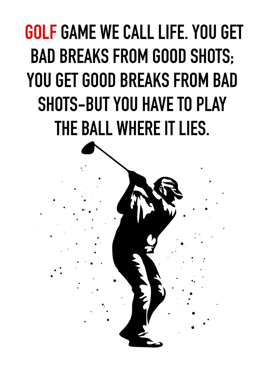 'Golf quotes' Poster, picture, metal print, paint by Selja Cute | Displate