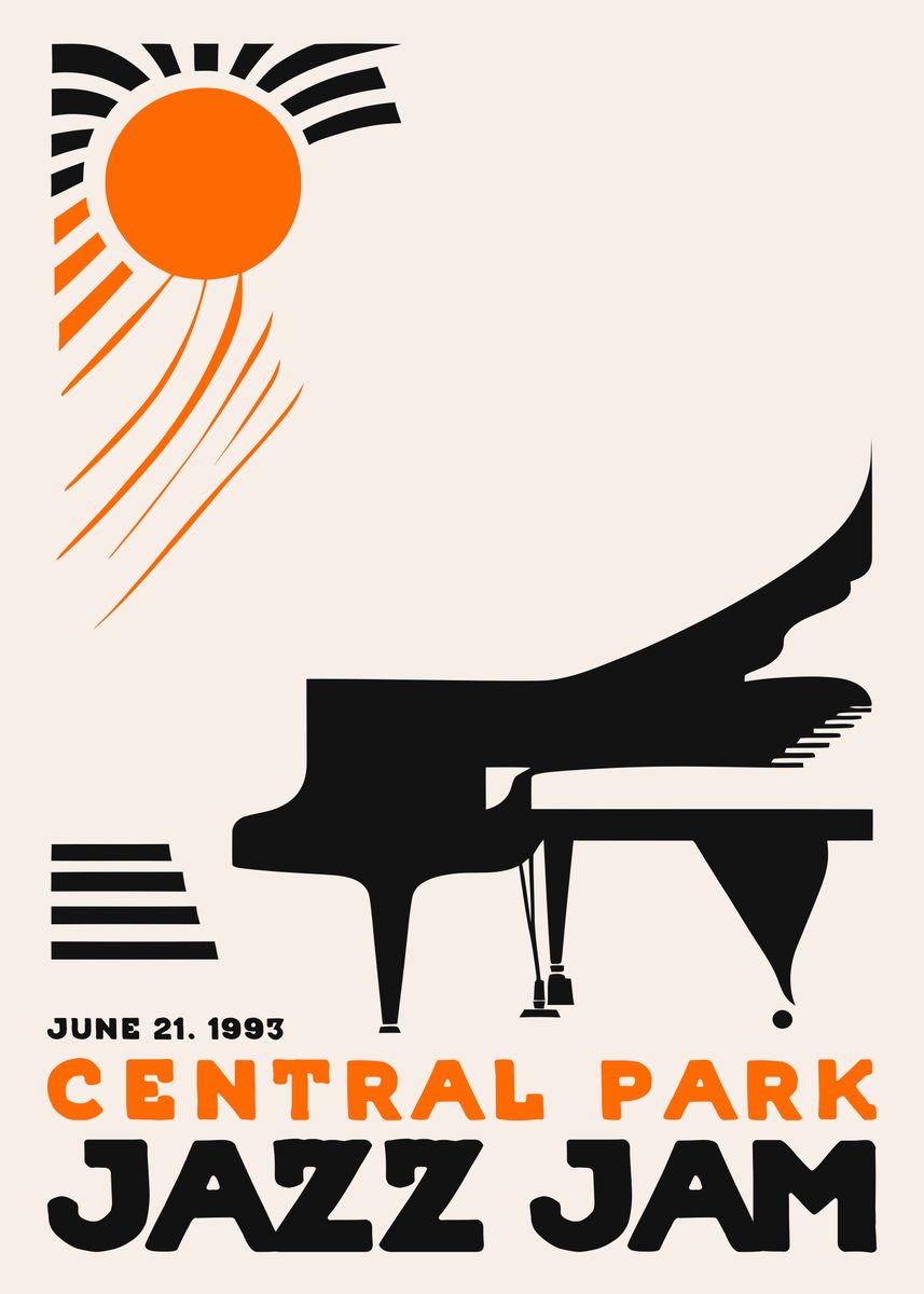 'Central Park Jazz Jam Art' Poster, picture, metal print, paint by BluePinkPanther | Displate