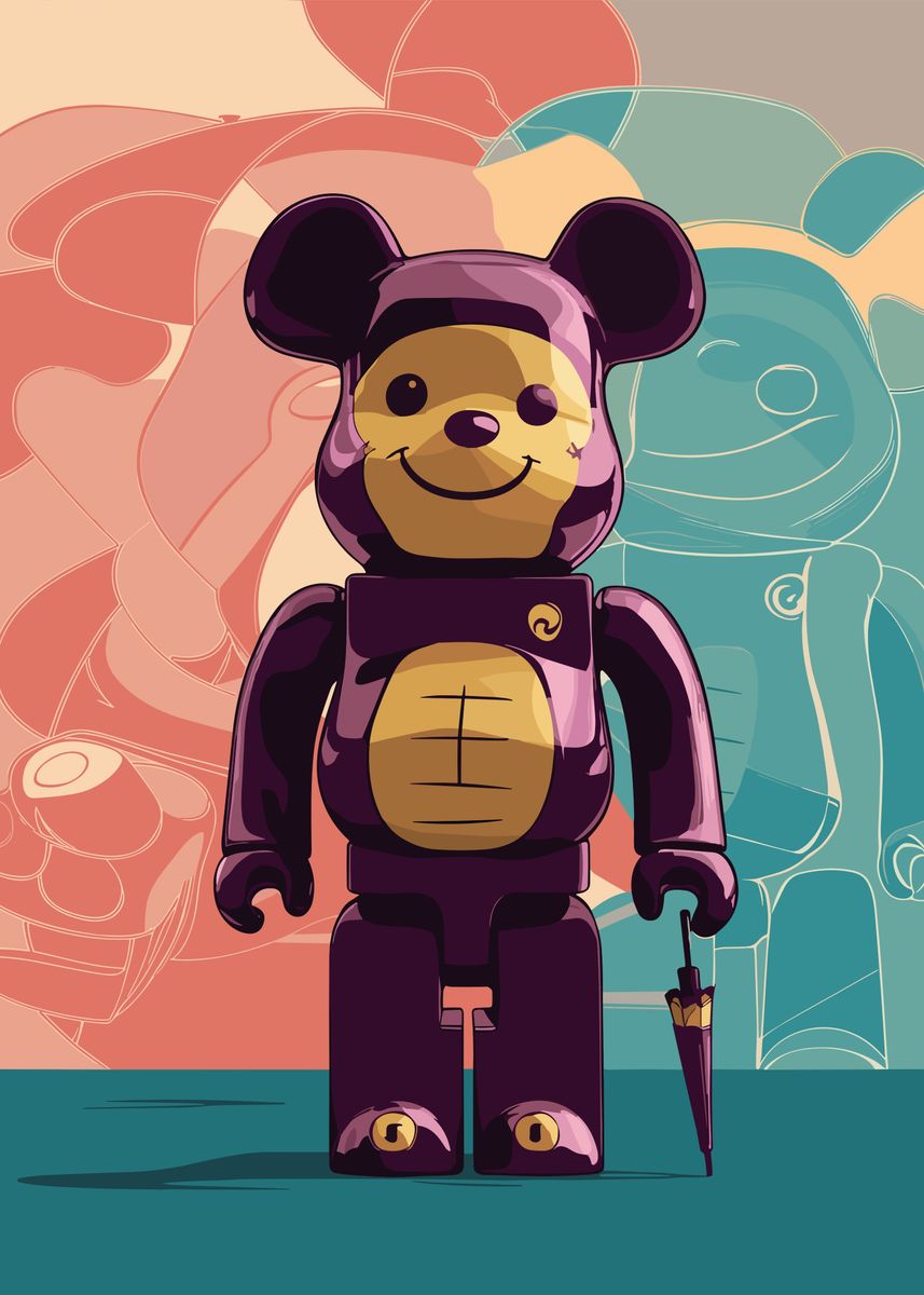 'Bearbrick' Poster, picture, metal print, paint by Boon Edgar | Displate