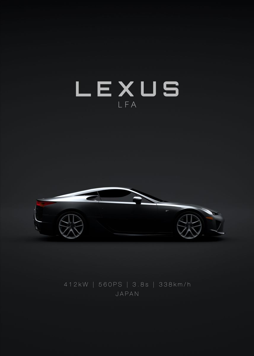 '2010 Lexus LFA ' Poster, picture, metal print, paint by 21 MXM | Displate