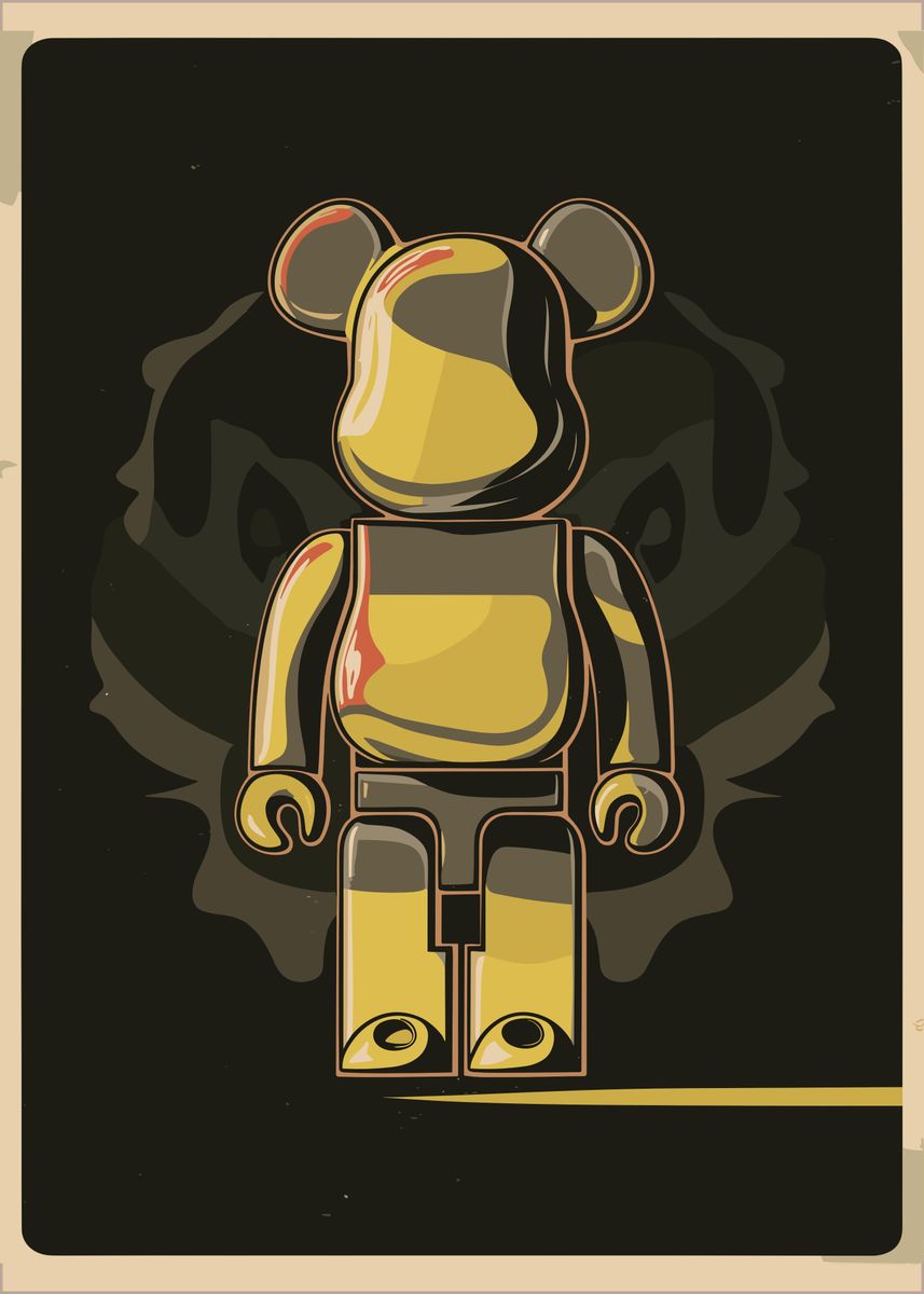 'Bearbrick gold' Poster, picture, metal print, paint by Boon Edgar ...