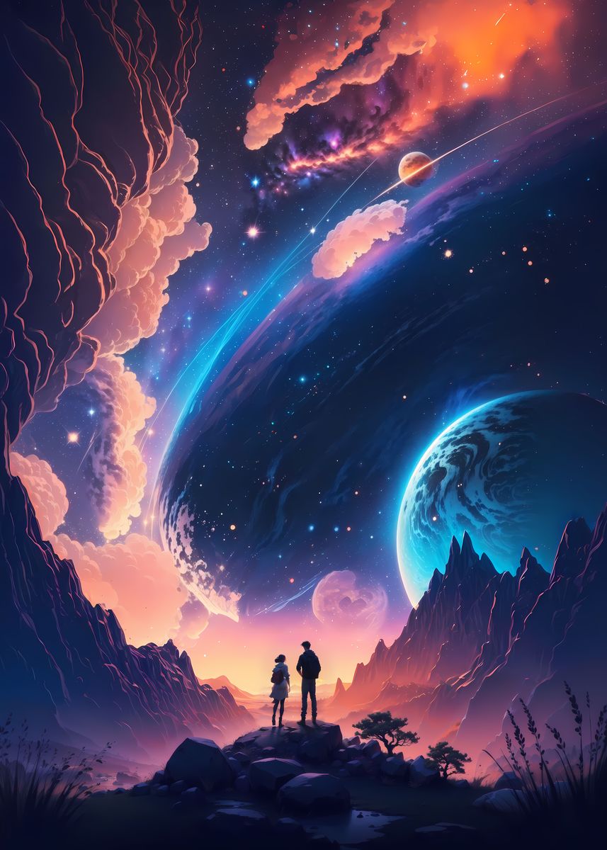 'Journey to the Stars' Poster, picture, metal print, paint by Luong ...
