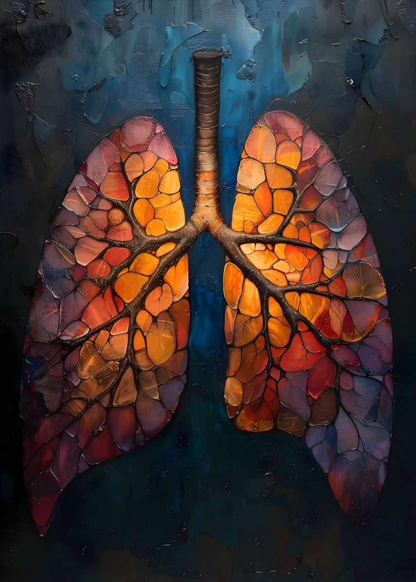 'Oil Anatomical Lungs' Poster, picture, metal print, paint by Zanoozi ...