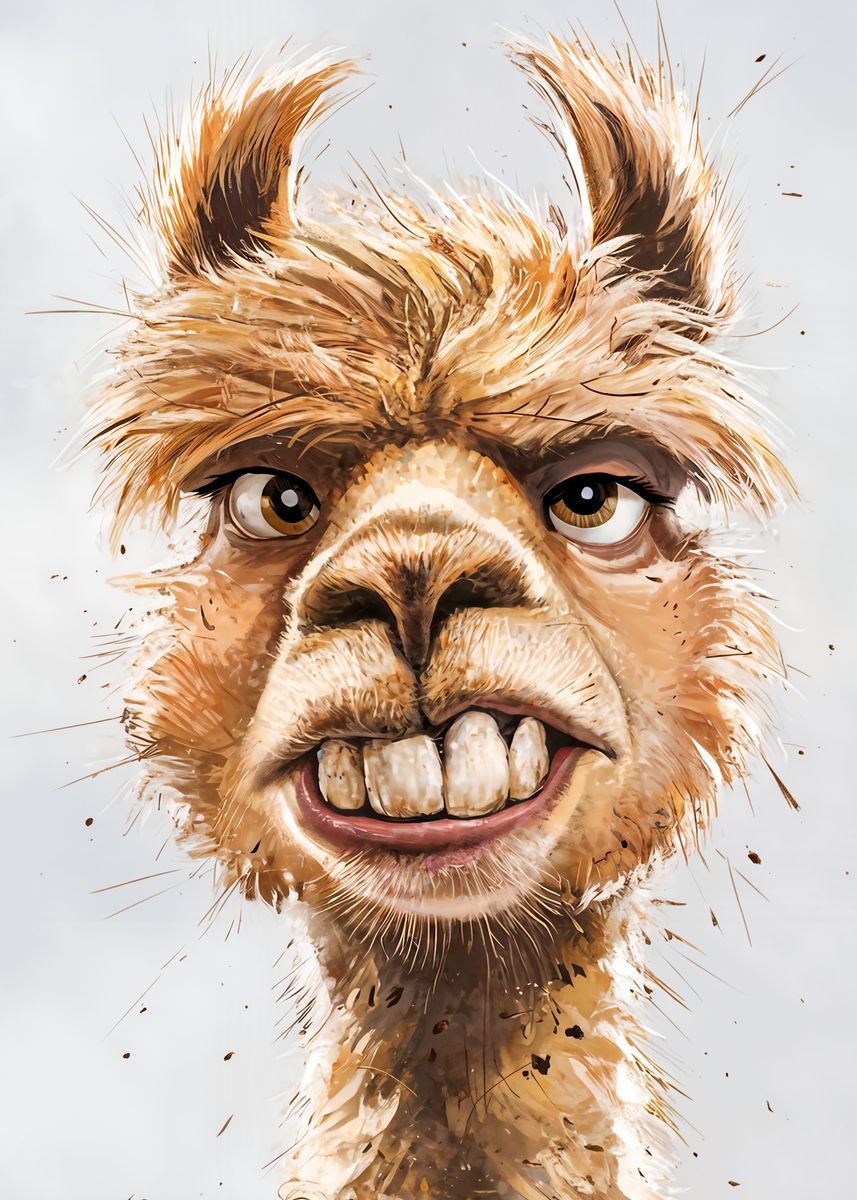 'Crazy Lama' Poster, picture, metal print, paint by Lukasz Kobylka ...