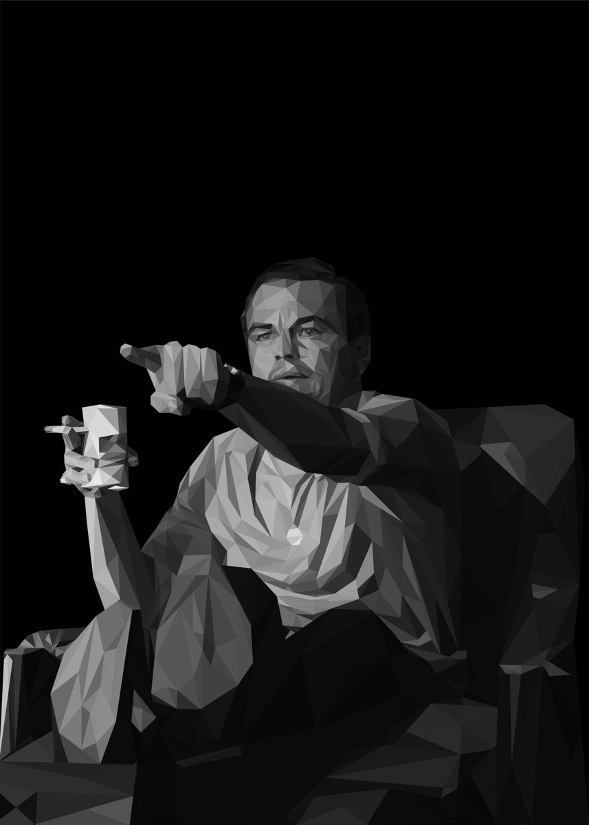 'pointing leo meme' Poster, picture, metal print, paint by Lowpoly ...